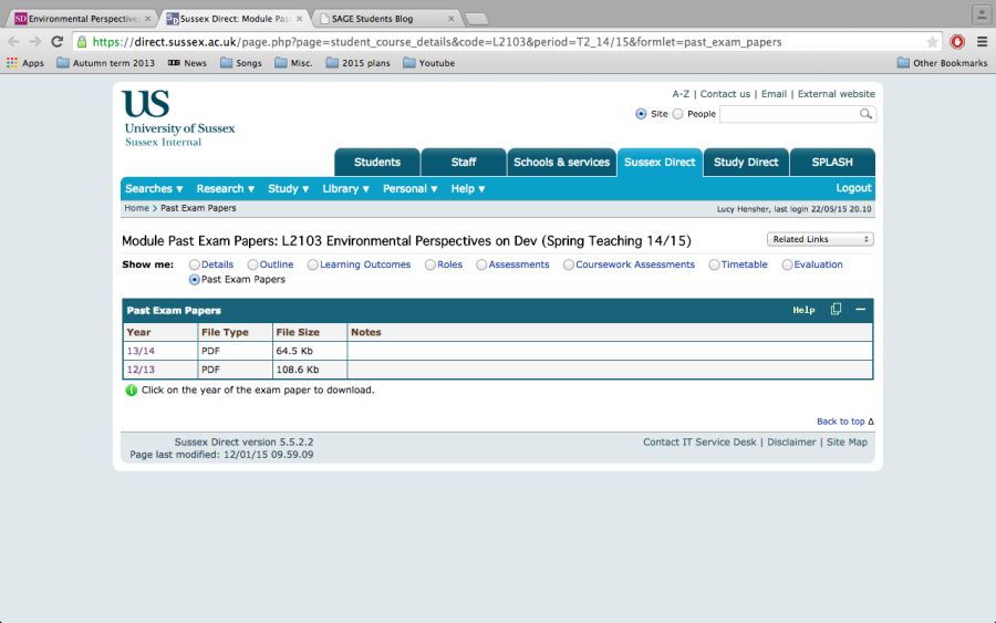Using the VLE | SAGE Students' Blog