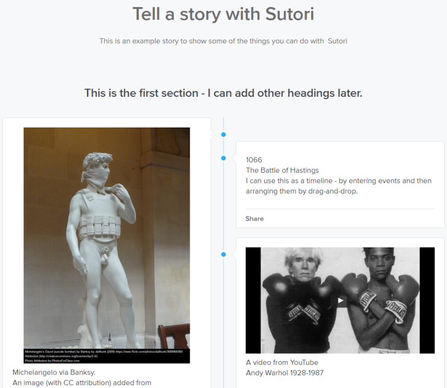 Tell a story with Sutori - Educational Enhancement