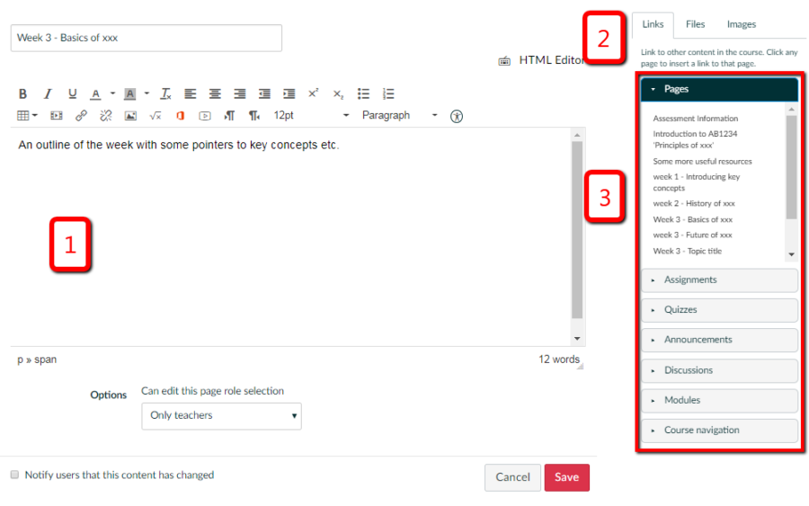 Canvas Know-how 1: Combining content on a single Canvas page ...